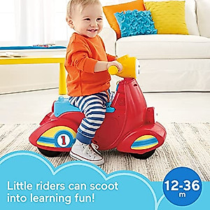 Fisher-Price Laugh & Learn Toddler Ride-On, Smart Stages Scooter, Musical Learning Toy with Motion-Activated Songs for Ages 1+ Years
