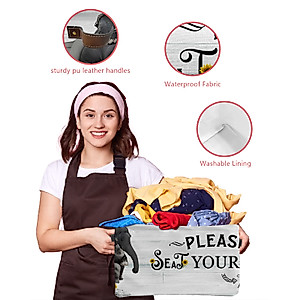 Storage Bins Cubes Waterproof Cloth Storage Basket, Elephant Sitting on Toilet Please Seat Foldable Storage Bags Closet Clothes Storage Organizers with Handles 15x11x9.5 in Rural Sunflower Wood