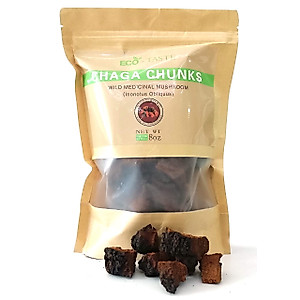 Chaga Mushroom Chunks - 8 ounce, 100% Wild Harvested with Black Top Crust, Premium Tea Chunks - Antioxidants, Healthy Drinks