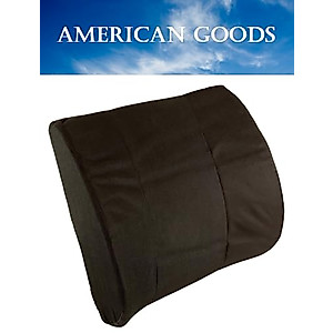 AmeriCan Goods Healthy Lumbar Support Pillow Lower Back Pain Contoured Foam Cushion for Car Office Home Computer Gaming Pillow for Back Pain Relief Improve Posture
