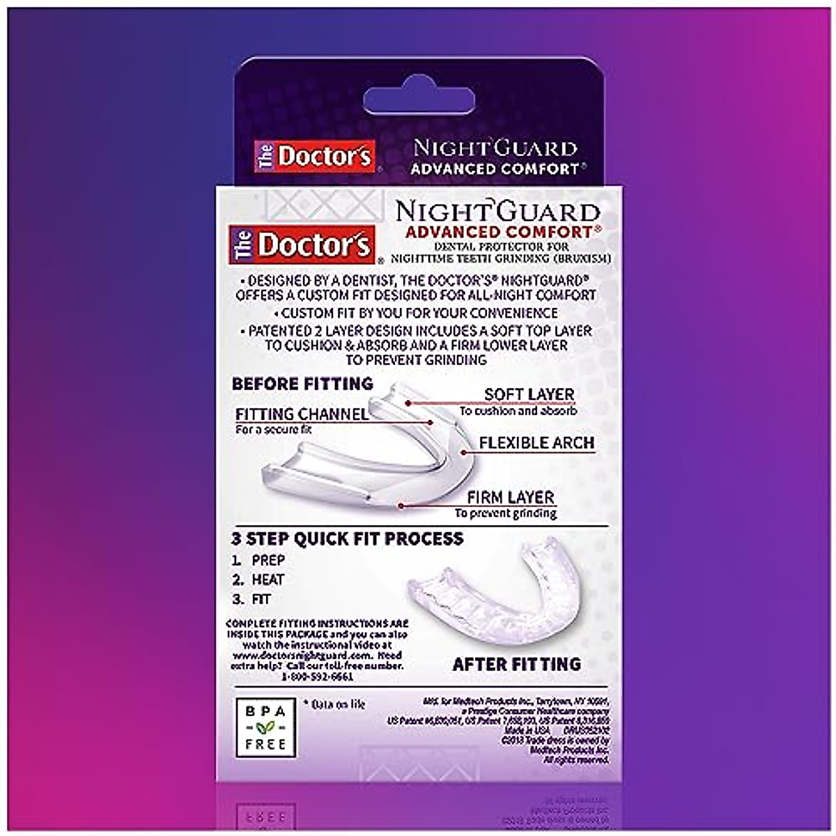 The Doctor's NightGuard, Mouth Guard for Grinding Teeth, Dental Guard for Bruxism, Night Guard for Teeth, 1 Pack