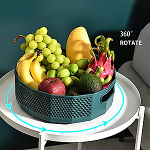 Plastic Turntable Cabinet Organizer, 12" Inch Spice Rack Turntable with 360º Rotation for Cabinets, Refrigerator, Pantry, Office, Bathroom, Etc. (Green)