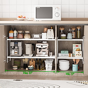 SOFRON Expandable Pantry Closet Shelf, Adjustable Shelf for Cabinets, Wall Mounted Customizable Shelf, 2 Smooth Boards