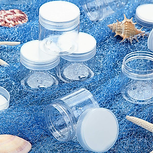 SATINIOR 24 Pieces Empty Clear Plastic Jars with Lids Round Storage Containers Wide-Mouth for Beauty Product Cosmetic Cream Lotion Liquid Butter Craft and Food (Transparent Lid, 3 oz)