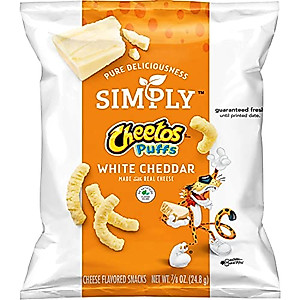 Simply Variety Pack, Cheetos White Cheddar Puffs & Crunchy, 0.875 Ounce (Pack of 36)