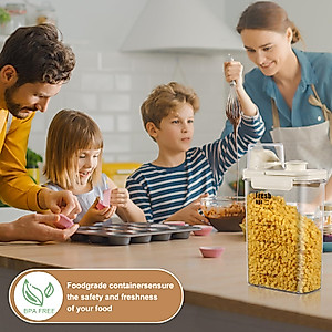 QEOSSKGI Airtight Dry Food Storage Containers, 6LBS Rice Storage Bin Cereal Containers Dispenser with Pourable Spout, BPA Free Plastic Storage Bin Dispenser for Oatmeal, Grain, Cereal, Pasta, Flour