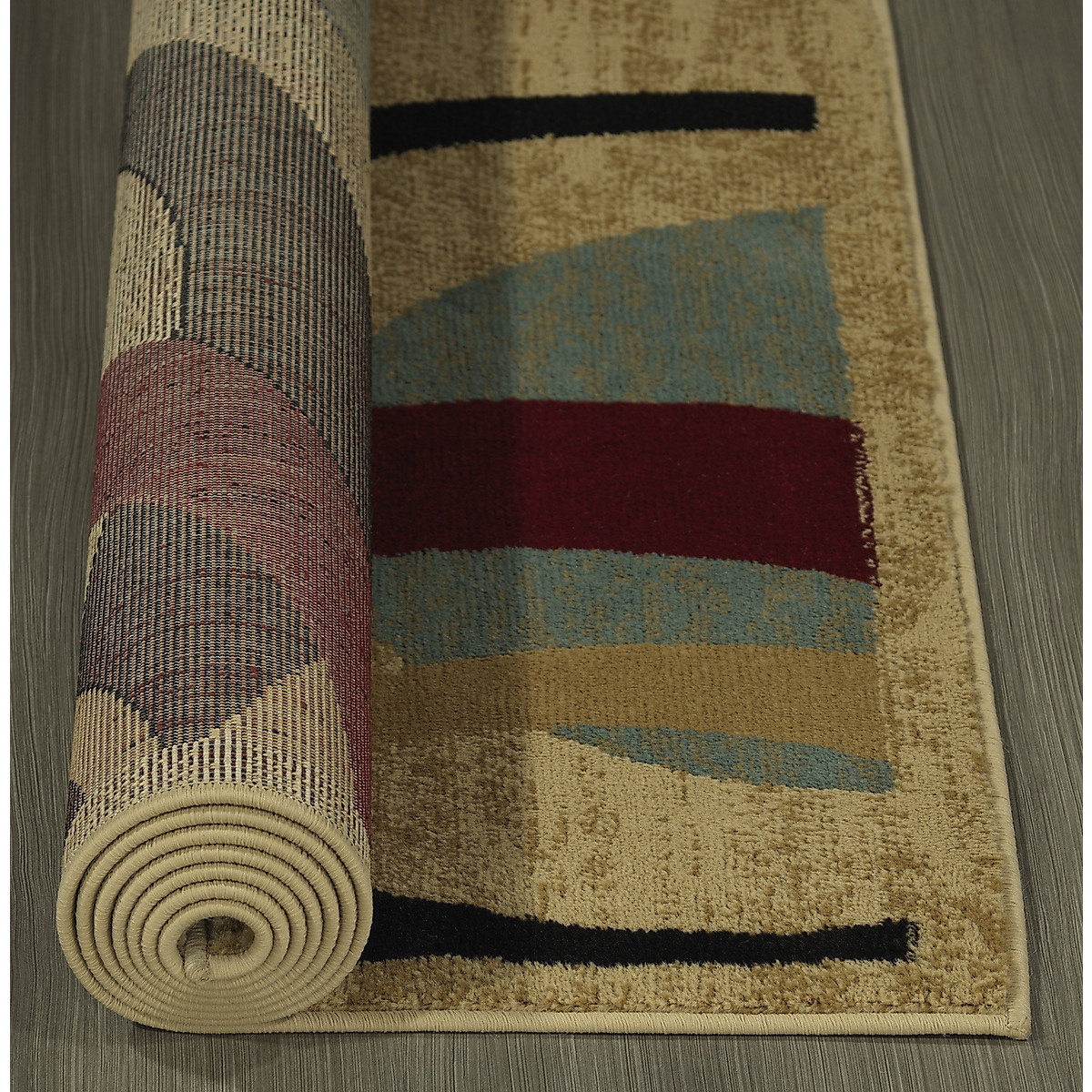 Ottomanson Jute Back Royal Collection Low Pile Rug, 5 ft 3 in x 7 ft, Beige