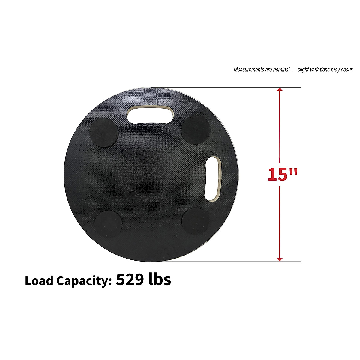 Move-It 3363 Premier 15-Inch Round Wood Platform Dolly, 530-lb Load Rating