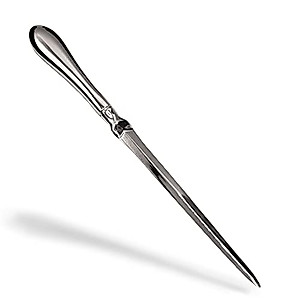 Uncommon Desks Silver Letter Opener Knife - Smooth Metal Plated Envelope Opener - Ergonomic Rounded Handle for Comfort - Home and Office Mail Supplies - 1 Pack
