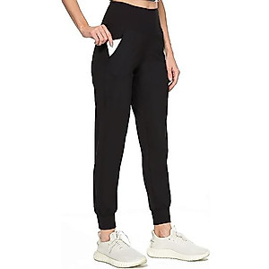 Rrosseyz Joggers Pants for Women-Quick Dry Sweatpants with Pockets for Travel Athletics Casual and Outdoor(Black,XL)