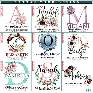 Zexpa Apparel Gift for Mom, Customized Mother's Day White Apron, Personalized Designs