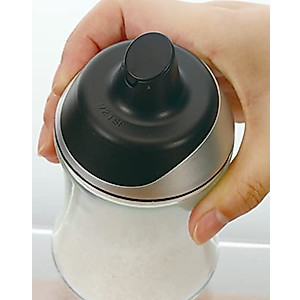 J&M DESIGN Sugar Dispenser w/Pour Spout For Coffee Bar Accessories, Tea Organizer Station Essentials, Coffee Gifts & Kitchen Baking w/Easy Spoon Pouring Shaker Lid - 7.5oz Glass Jar Container Bowl