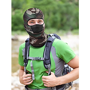 SATINIOR 9 Pieces Balaclava Ski Mask Cover Breathable Sun Dust Protection Full Face Cover for Winter Outdoor Activities (Camouflage, Medium)