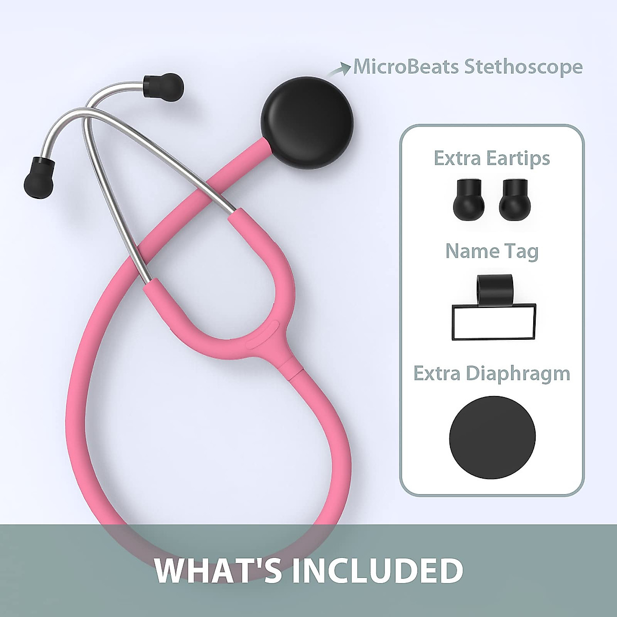 FriCARE Lightweight Single Head Stethoscope (Carnation Pink Tube)