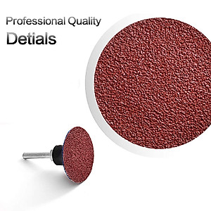 Tshya Quick Change Roll Lock Disc, 60 Pcs 60Grit 2 inch Sanding Discs Aluminum Oxide Coated Die Grinder Accessories, for Surface Prep (P60)