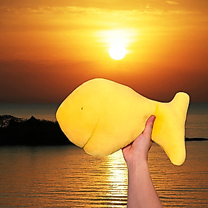 Isaacalyx Fish Chicken Nugget Plush, 13 inch Funny Gifts Gold Soft Fish Chicken Nuggets Pillow for Birthday Gifts, Theme Party Decorations (Fish)