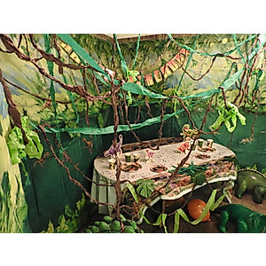 Crepe Paper Streamers 9 Rolls 738 ft Crepe Paper Decorations for Dinosaur Birthday Party, Natural Theme or Green Party(Jungle Green Combo)