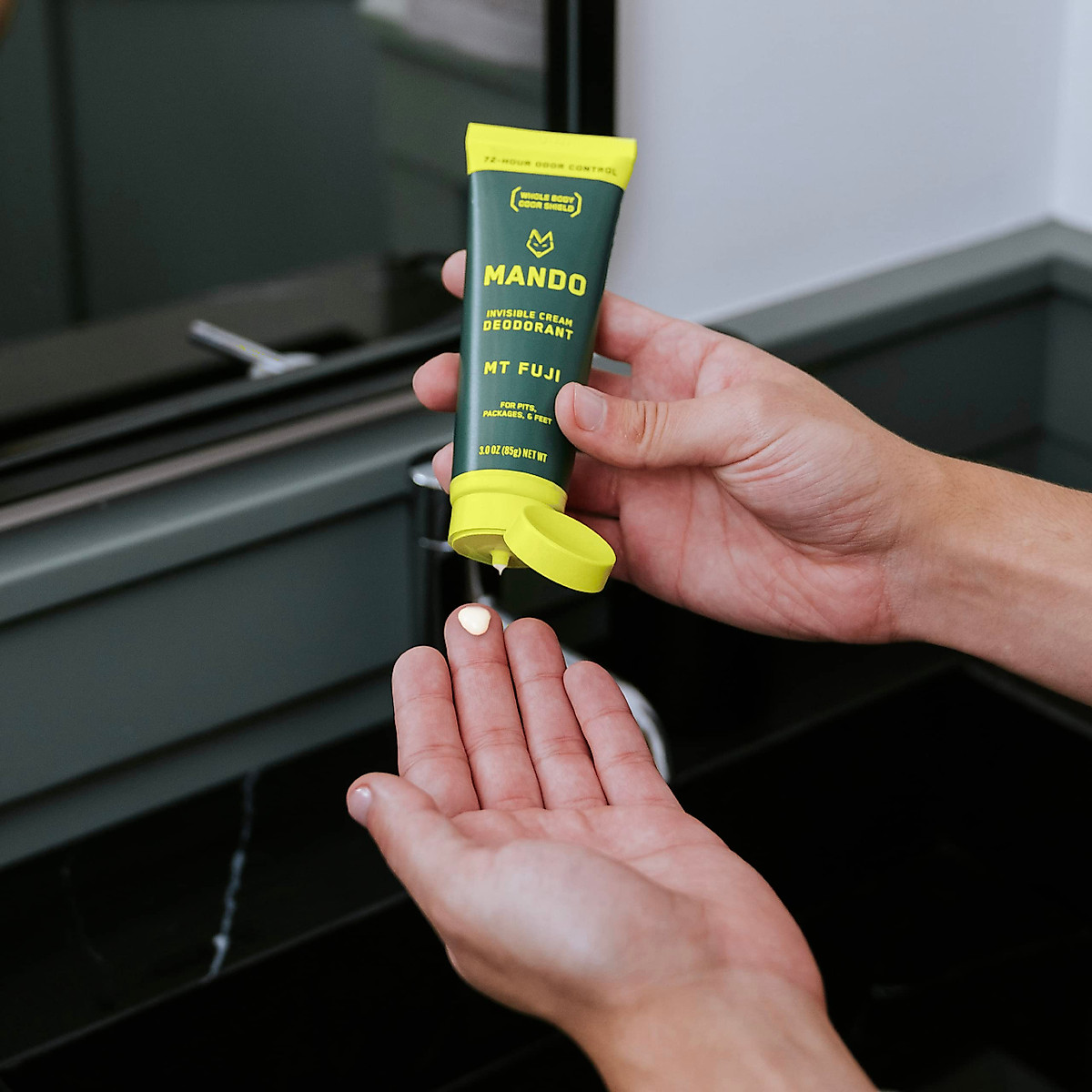 Mando Whole Body Deodorant For Men - Invisible Cream - 72 Hour Odor Control - Aluminum Free, Baking Soda Free, Skin Safe - 3 Ounce Tube (Mt Fuji)