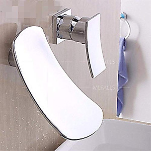 ShiSyan Y-LKUN Basin Sink Mixer Tap for Lavatory Modern Chrome Waterfall Hot and Cold Water Ceramic 2 Holes Double Handle Bathroom Vanity Sink Faucet