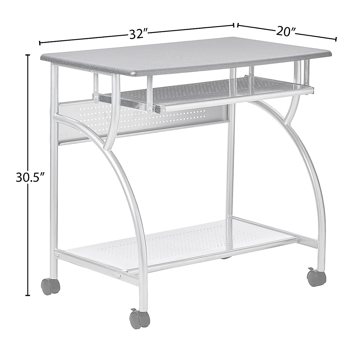 Safco SOHO Mobile Workstation, Anthricite, Metallic Gray
