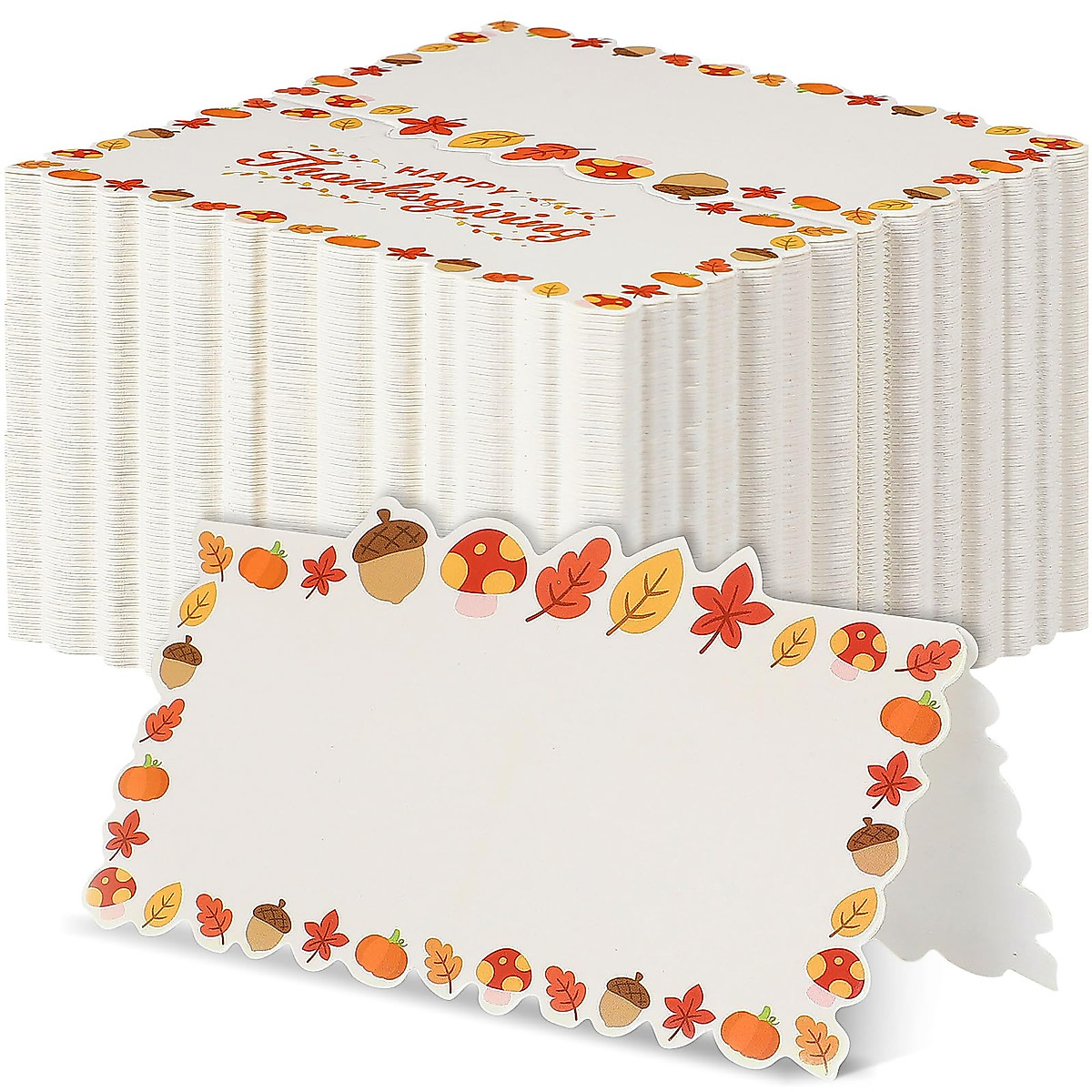 Watersay 100 Pcs Fall Maple Leaves Place Cards Autumn Thanksgiving Table Place Card Guest Seating Folded Harvest Name Cards Paper Tent Cards for Thanksgiving Wedding Tables Dinner Parties