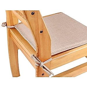 Hruile Set of 2 Chair Cushions, Kitchen Dining Chair Pads with Straps, 40 x 40cm Seat Pads Seat Cushions for Indoor Outdoor Living Room Home Garden Office,Brown