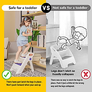 UNCLE WU Foldabel Two Step Stool for Adult