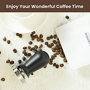 Dailyart 53mm Espresso Tamper - Spring-loaded Coffee Tamper, Barista Espresso Accessories with 30lbs Springs, 100% Flat Stainless Steel Base Tamper Fits Breville Series Portafilter Basket.