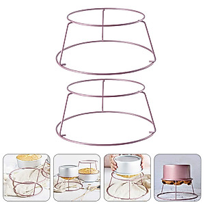 DOITOOL 2Pcs Bread Cooling Rack Stainless Steel Non Stick Cooking Stand Cookies Cakes Drying Rack Bread Storage Holder Baking Supplies Rose Gold