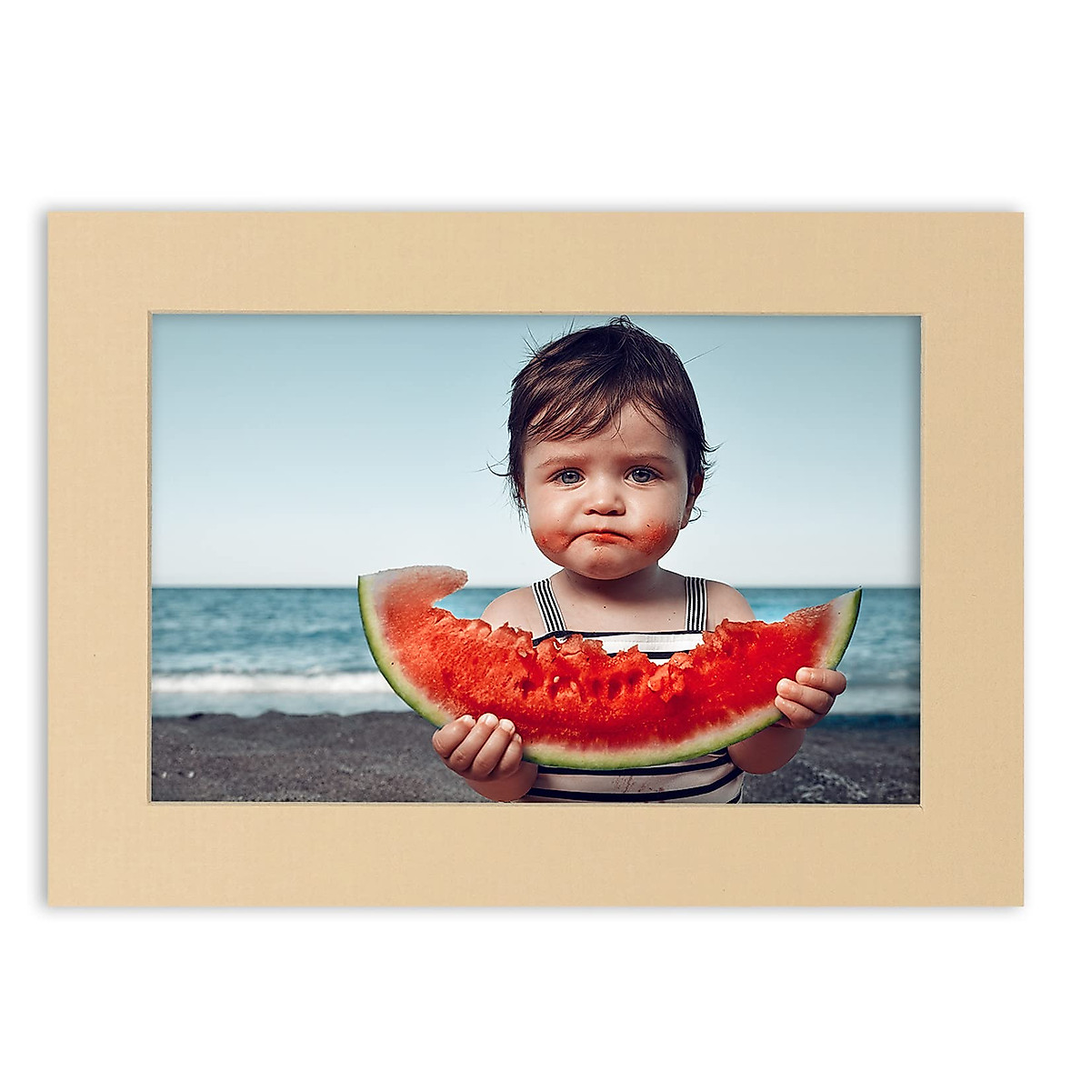 16x20 Mat Bevel Cut for 14x16 Photos - Acid Free Beige Precut Matboard - For Pictures, Photos, Framing - 4-ply Thickness