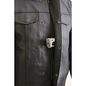 Milwaukee Leather LKM3714 Men's Black Club Style '2 in 1' Zipper Vest with Full Sleeve Hoodie and Quick Draw Pocket - 3X-Large