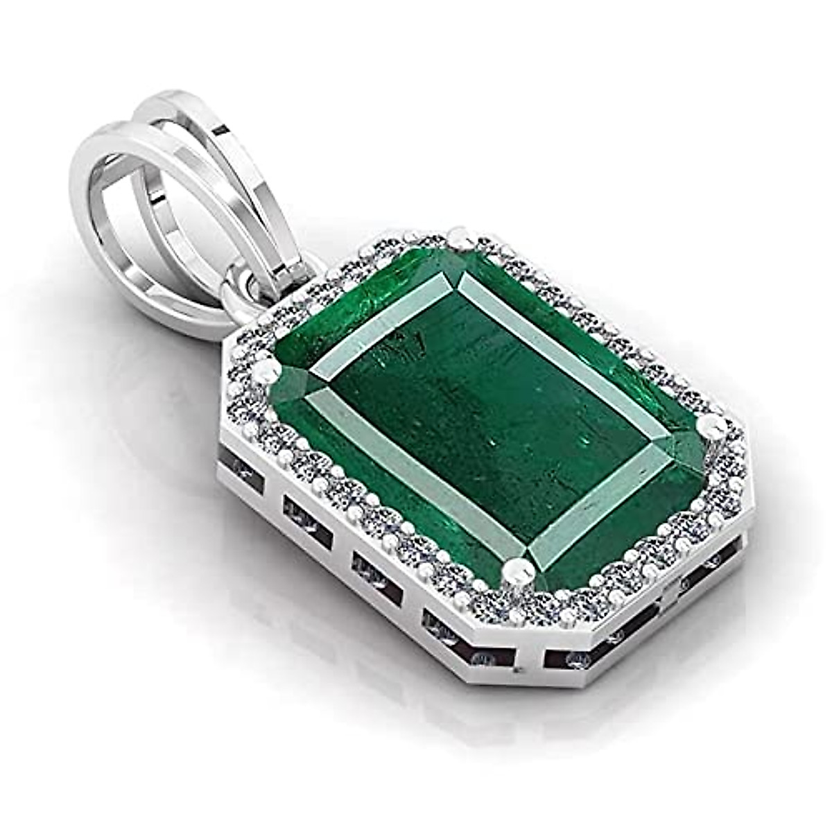 LMDPRAJAPATIS Original 10X15MM Zambian Emerald Panna Jwelery Pendant for 925 Sterling Silver with Stemp Gifted Pendant