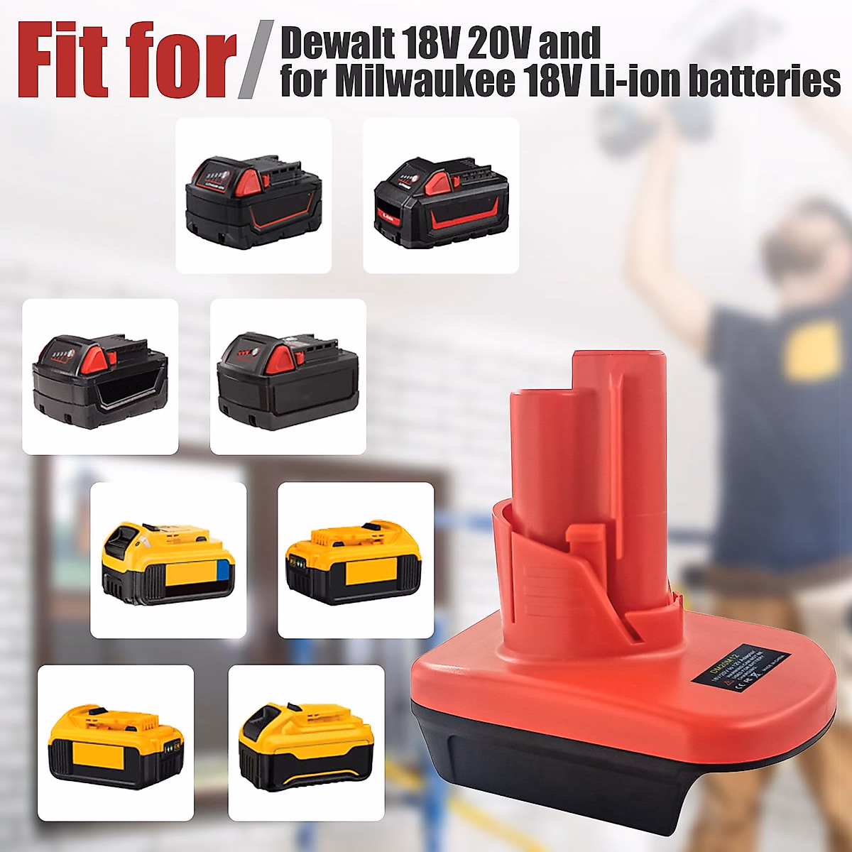 Laimiao Battery Adapter for Milwaukee 12V, for DeWalt 20V & for Milwaukee M18 18V Li-on Battery Convert to for Milwaukee M12 12V Battery, for Milwaukee M12 12V Power Tool