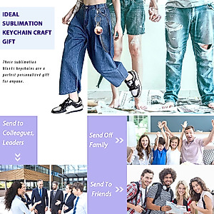 Swpeet 40Pcs Pendant Picture Frame Keyrings, Make Your Own Keyring Kit, Central Pendant for Kids To Assemble And Attach To Key Rings And Bags