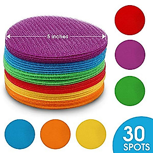 Carpet Spot Classroom Spot Markers | Carpet Spots Ideal for Elementary Circle Time | 5 Inch Spot Carpets | 30 Pieces of Carpet Spots for Classroom