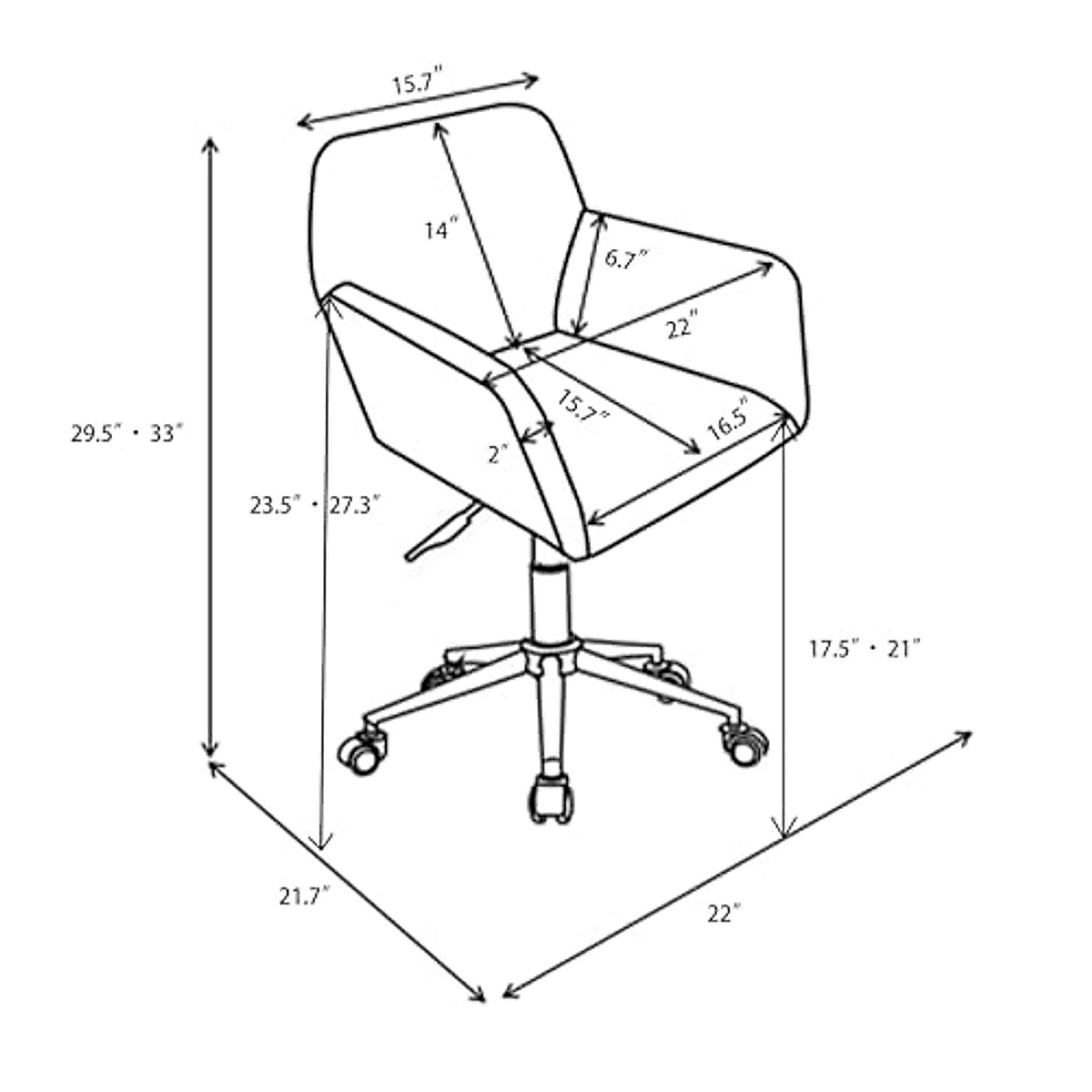 SSLine Faux Fur Vanity Chair Elegant White Furry Makeup Desk Chairs for Girls Women Modern Comfy Fluffy Arm Chair Stool with Wheels in Bedroom Living Room (G Type-White&Gold)