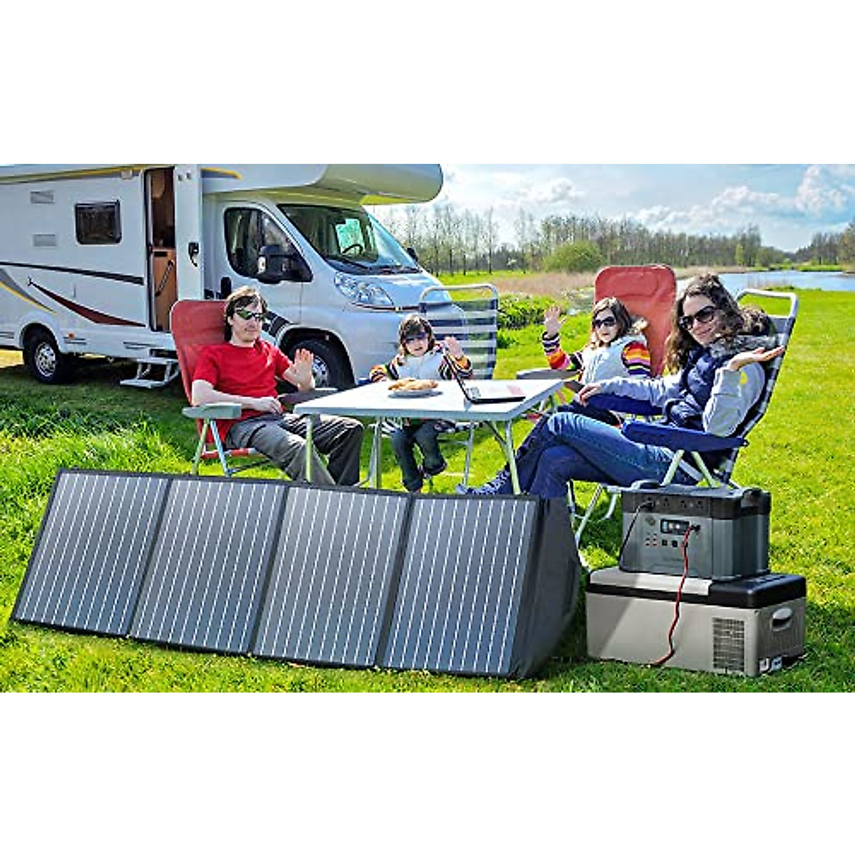2PCS ALLPOWERS SP033 Portable Solar Panels18V200W Foldable Solar Panel Kit with MC-4 Output Waterproof IP66 Solar Charger for RV Laptops Solar Generator Camping Off-Grid