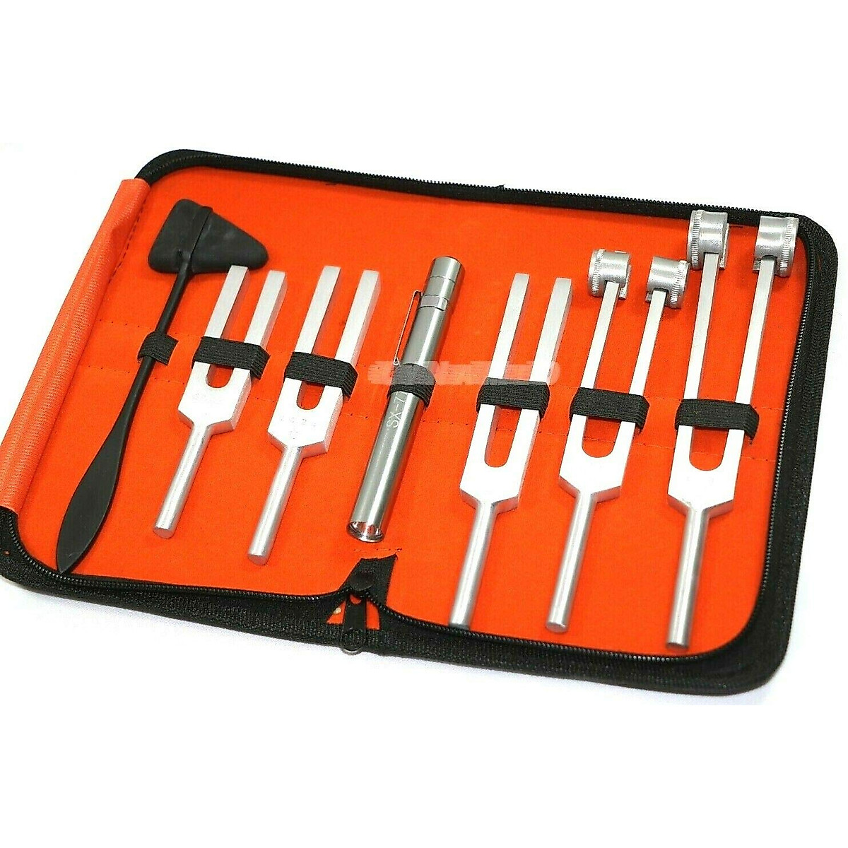 7 Ea Tuning Fork Set Chiropractic Physical Diagnostic Instruments with Reusable Penlight