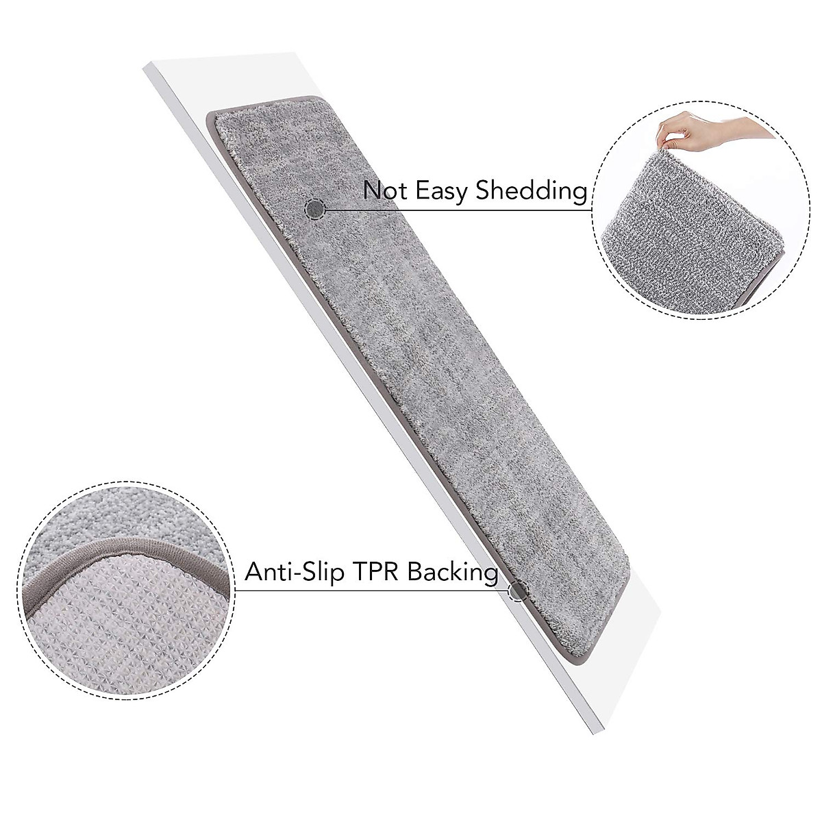 Lifewit Front Door Mat Water Absorbent Low Profile 35" x 24" Machine Washable Doormat for Indoor Non Slip Rubber Entrance Rug Dirt Trapper Mats Shoes Scraper for Entry, Patio, Porch, Grey