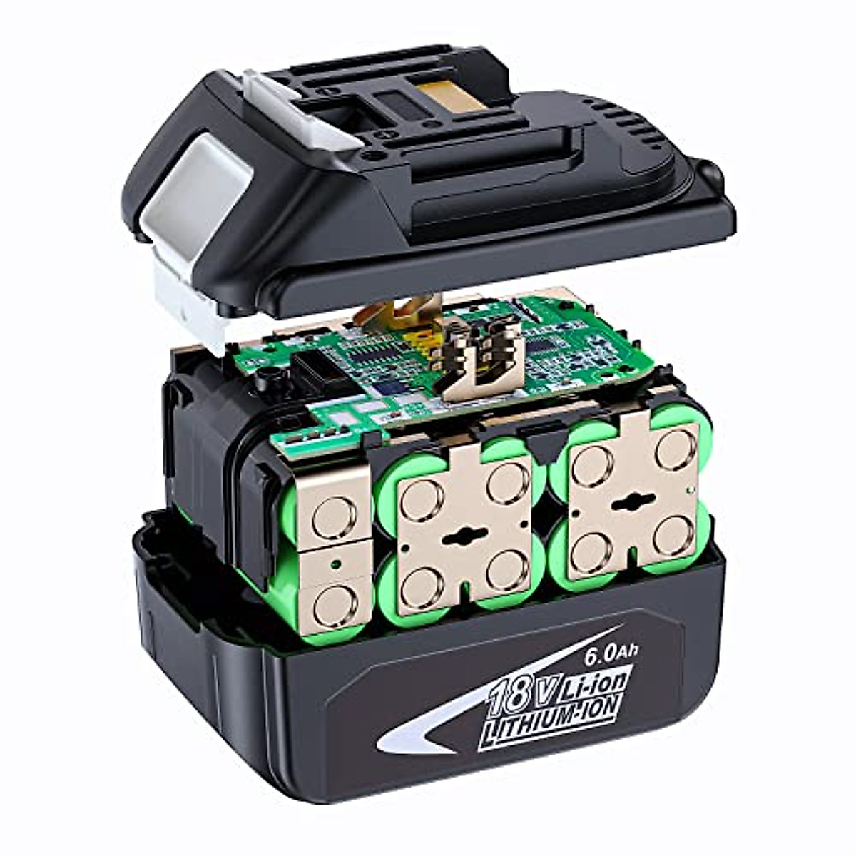 Simple Plus+ 2Packs Replacement Battery for Makita 18V 6.0Ah LXT Lithium-ion Battery for Makita Compatible with Makita 18V BL1860 BL1850B BL1840B BL1830B BL1815B LXT-400 LXT Cordless Power Tools