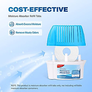 Vacplus Ultra-Fast Dehumidifiers, Drop Starter Kit - 3 reusable boxes with 6 Pack Weighted Humidity Absorber Refill Tabs, Individually-Wrapped Dehumidifier for Closet, Moisture Absorber & Odor Elimi