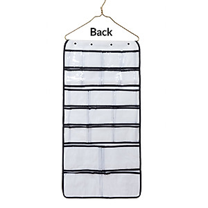 Qrandy 42 Pockets Hanging Closet Jewelry Dual-sided Organizers Bra Underwear Socks Ties Storage