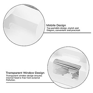 20 Pcs Cupcake Boxes, 2 Holders Cupcake Containers Muffins Cupcakes Carriers Holder Pastry Containers Favor Candy Treat Boxs Bakery Boxes with Window & Handle for Wedding Birthday Party (White)