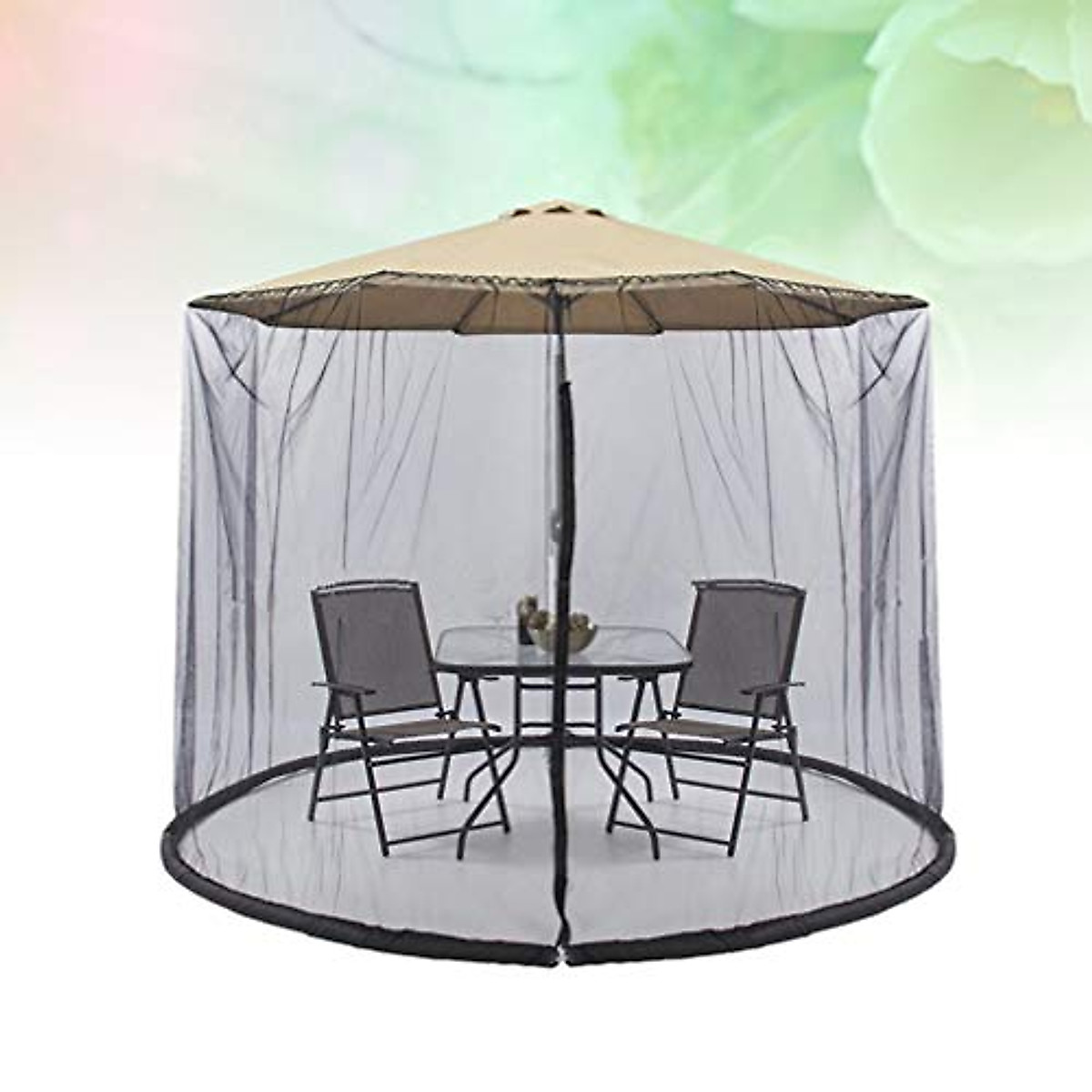 Yardwe Umbrella with Mosquito Netting Screen Table Screen for Outdoor Bar Garden