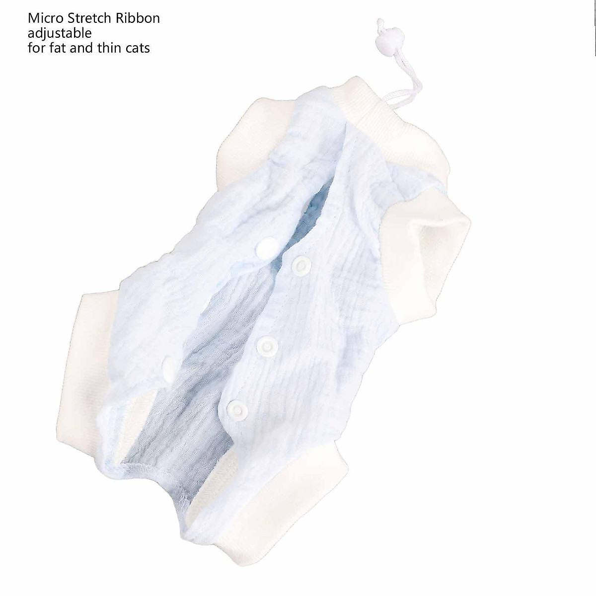 Airshi Cat Postoperative Suit, Breathable Prevent Licking Sweat Absorbent Cat Recovery Suit Button Design for Dogs (S)