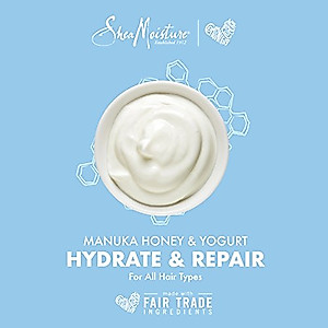 SheaMoisture Hydrate & Repair conditioner For Damaged Hair Manuka Honey & Yogurt Shea Butter Shampoo and Conditioner 13oz