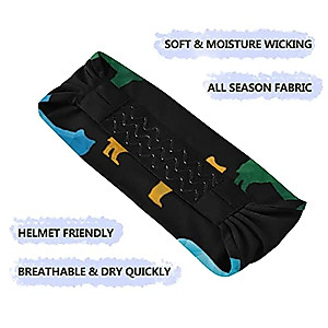 Unisex Workout Headbands Colorful-Geometric-Wolf Elastic Yoga Sweatband Stretchy Sports Hairband