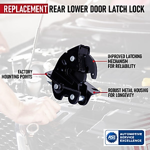 AA Ignition Replacement Lower Door Latch Lock - Rear Left or Right Driver or Passenger Side - Compatible with Chevy Silverado and GMC Sierra 1999-2007 Extended Cab - Replaces 10356951