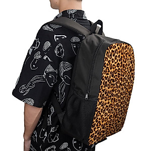 Animal Leopard Print Travel Backpack Casual 17 Inch Large Daypack Shoulder Bag with Adjustable Shoulder Straps