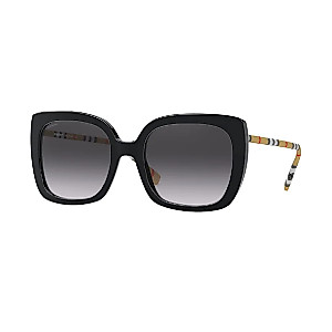 BURBERRY BE4323 38538g 54MM Black/Grey Gradient Square Sunglasses for Women+ BUNDLE with Designer iWear Eyewear Kit
